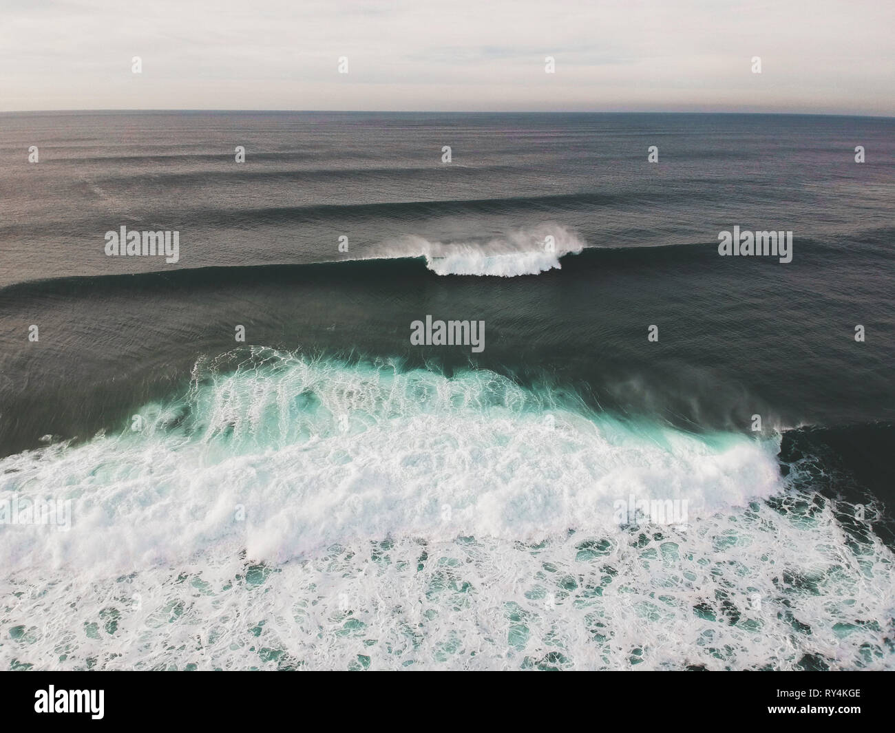 Aerial top view of ocean wave with foam. Drone Photo Stock Photo - Alamy