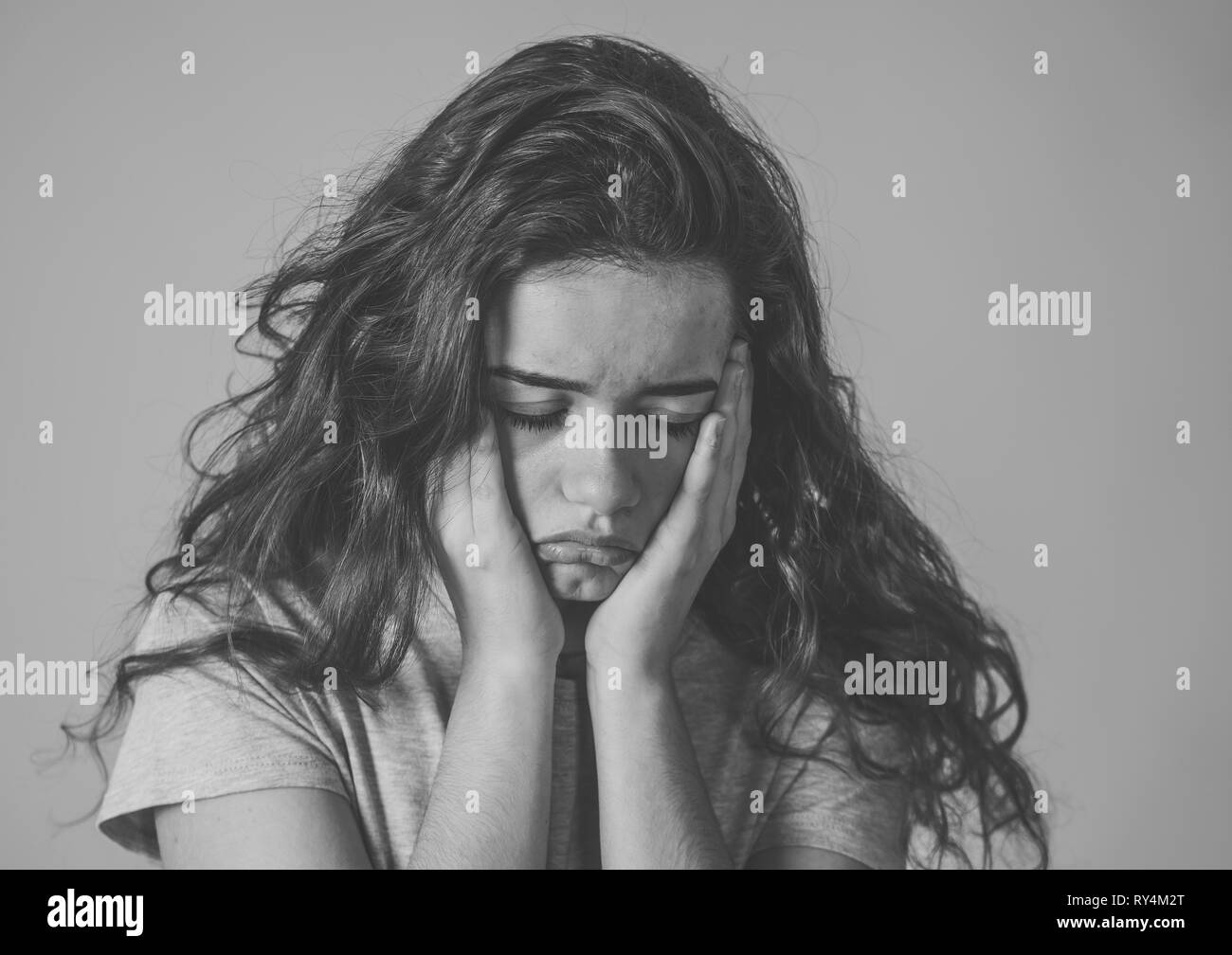 Crying Sad Face Black And White