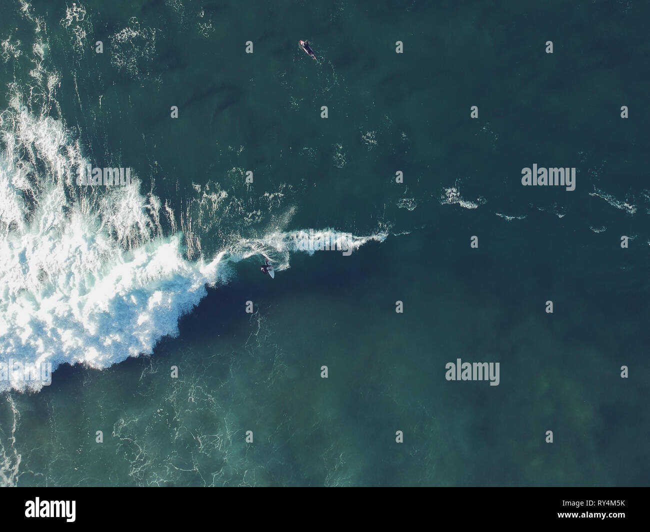 Aerial view from surfer in a wave. Drone photo. Surf Spot Stock Photo ...