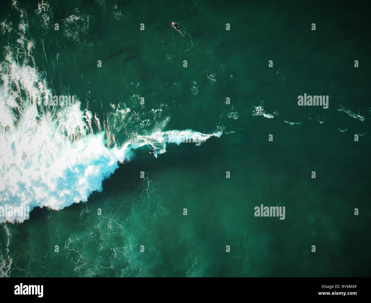 Aerial view from surfer in a wave. Drone photo. Surf Spot Stock Photo ...