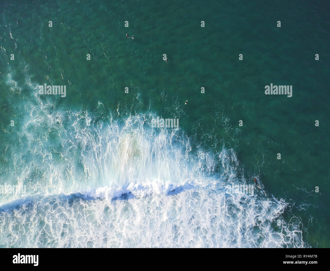 Aerial view from surfer in a wave. Drone photo. Surf Spot Stock Photo ...