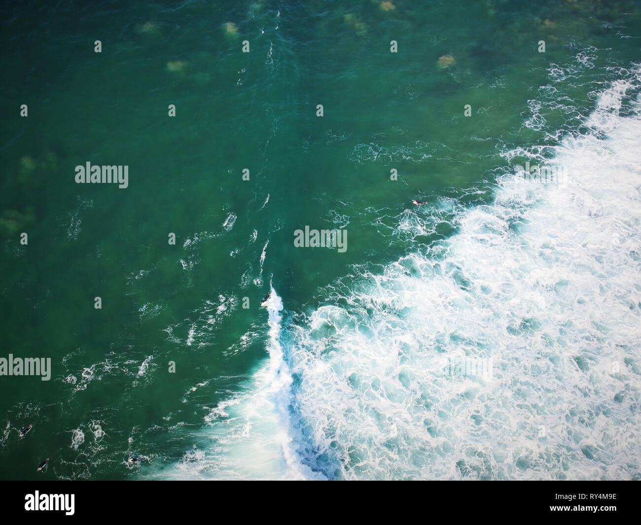 Aerial view from surfer in a wave. Drone photo. Surf Spot Stock Photo ...