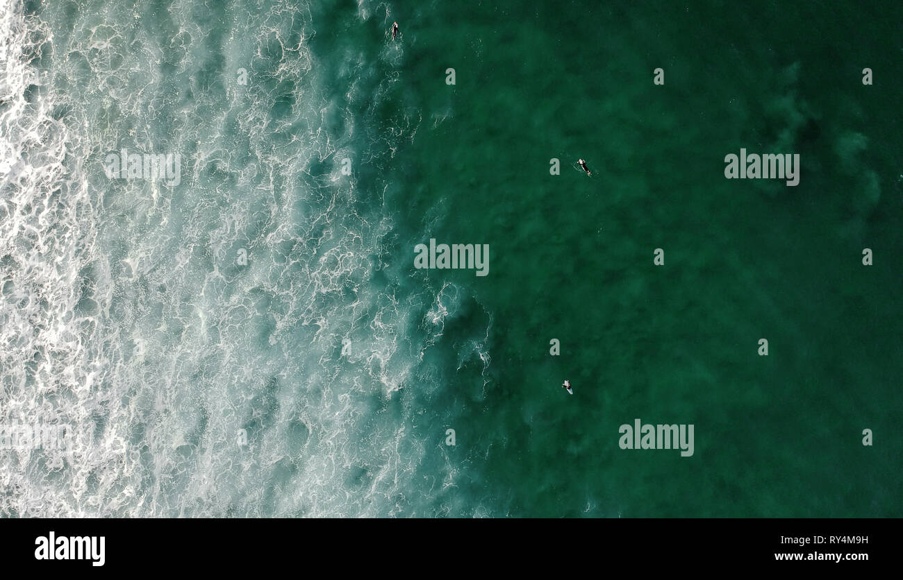 Aerial view from surfer in a wave. Drone photo. Surf Spot Stock Photo ...