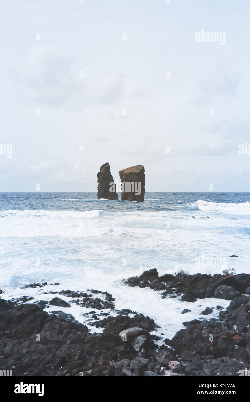 Islets in Mosteiros village. San Miguel island, Azores, Portugal Stock ...