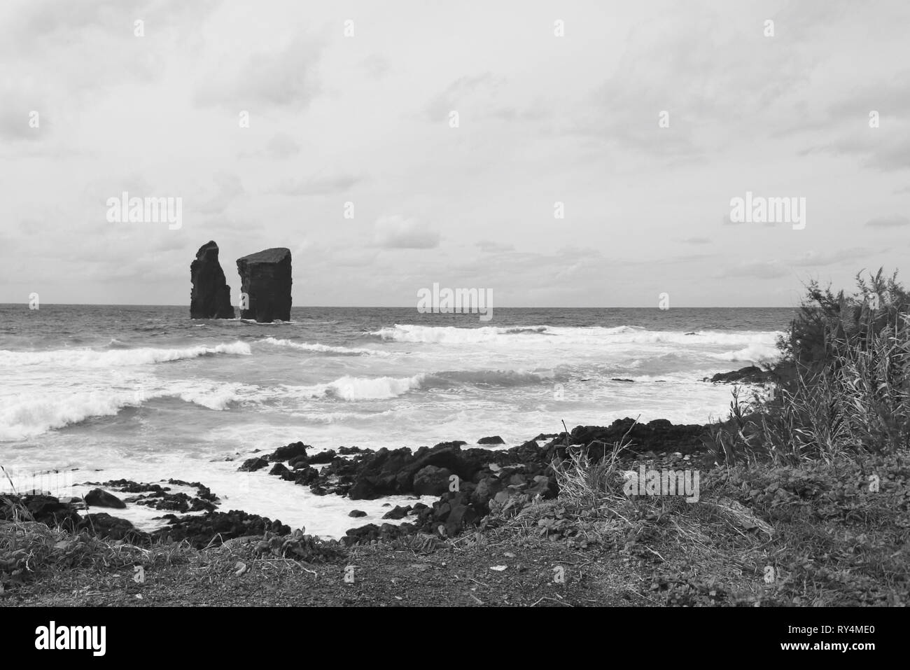 Islets in Mosteiros village. San Miguel island, Azores, Portugal Stock ...