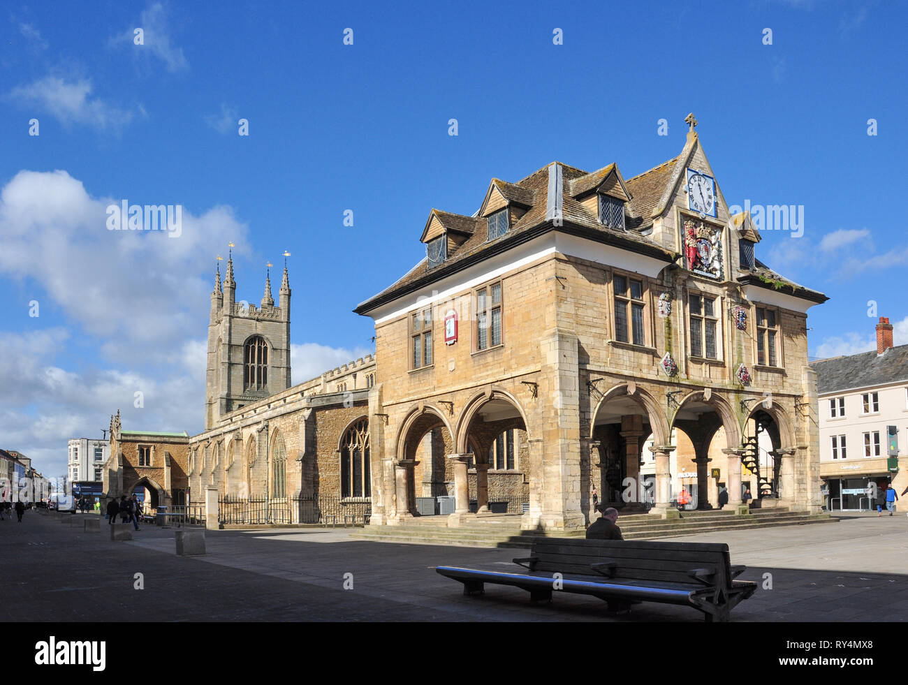 Guildhall with the Church of St John the Baptist behind, Cathedral ...