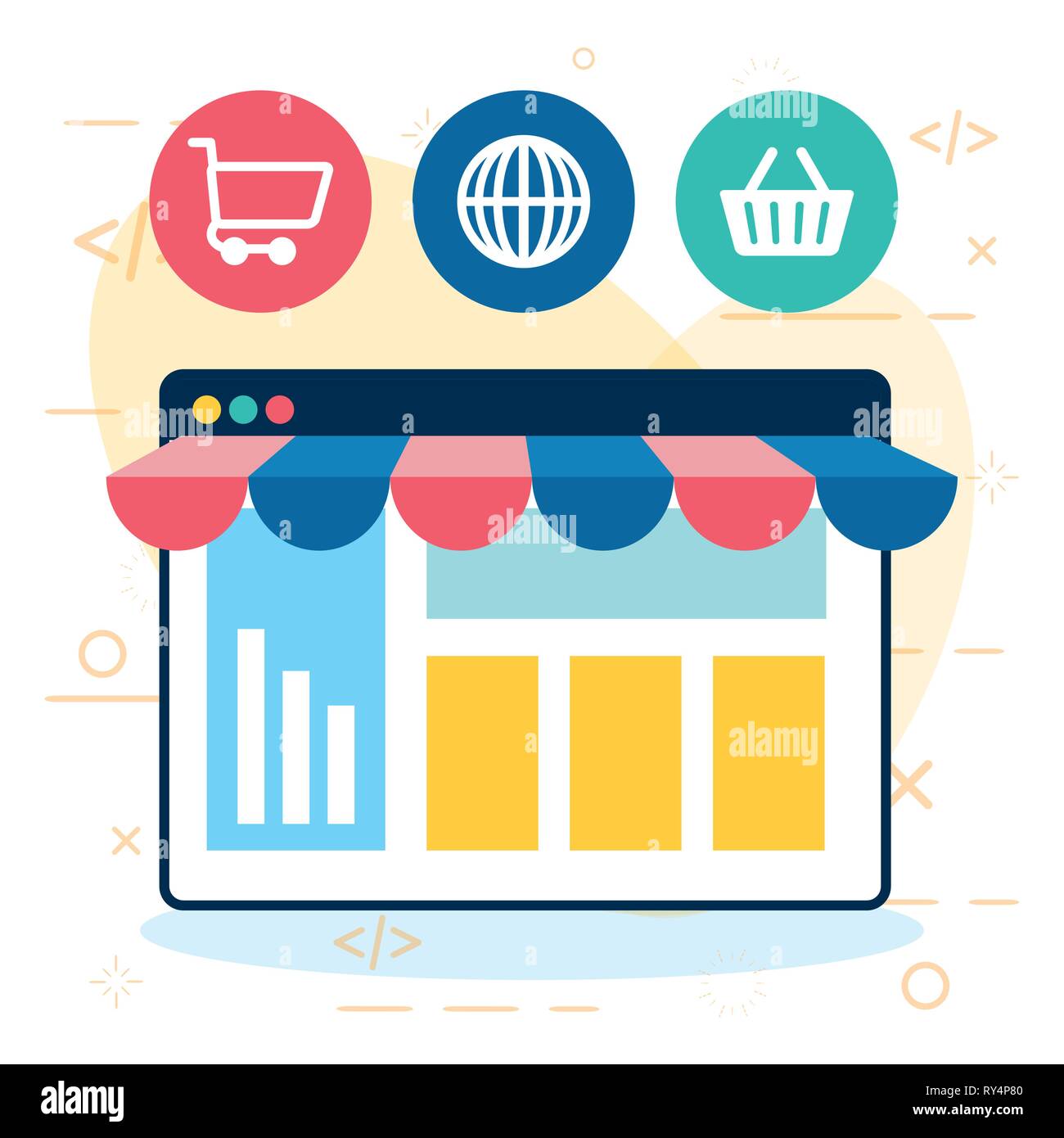 Digital shop online world Stock Vector Images - Alamy