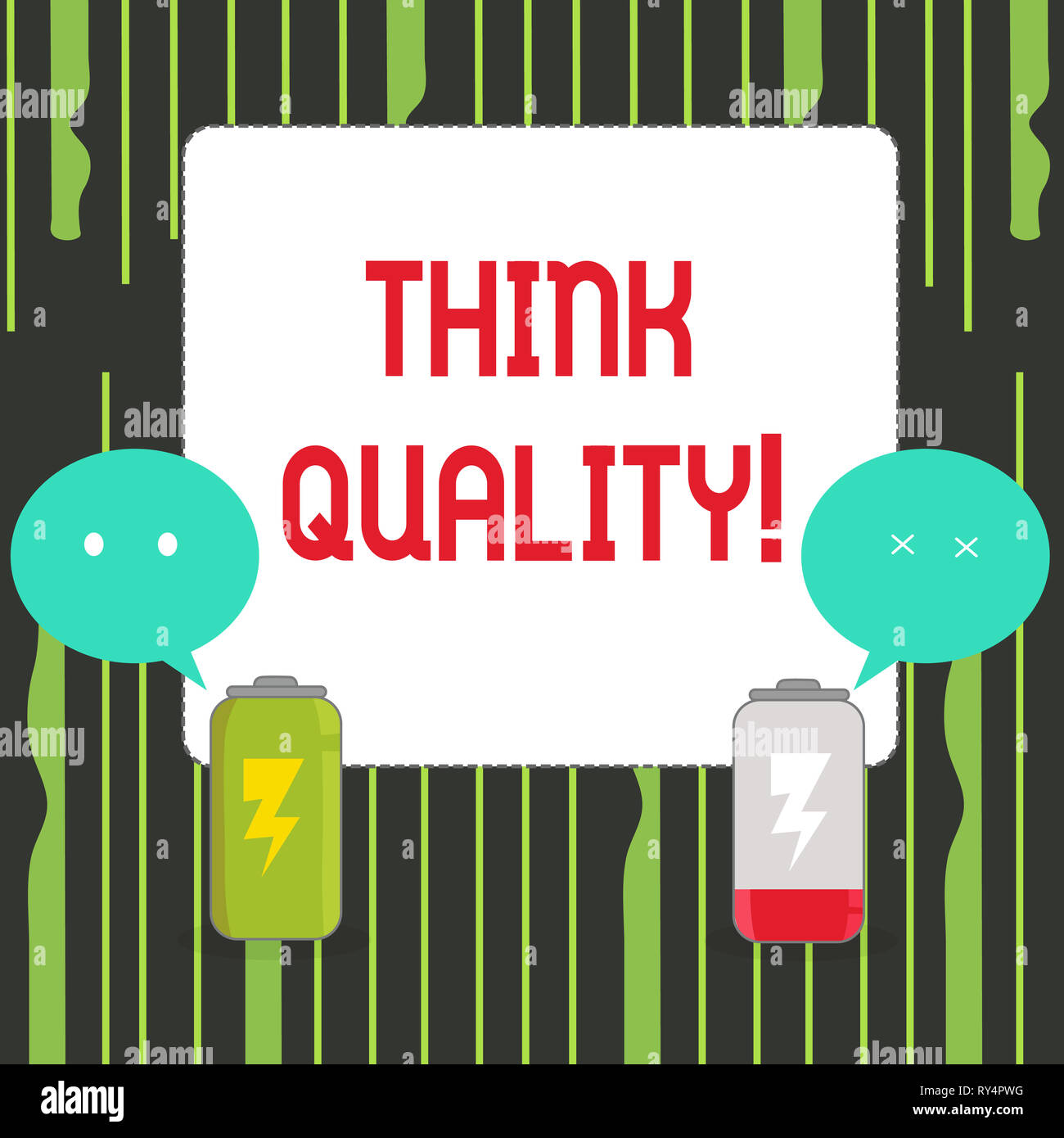Writing note showing Think Quality. Business concept for Thinking of ...