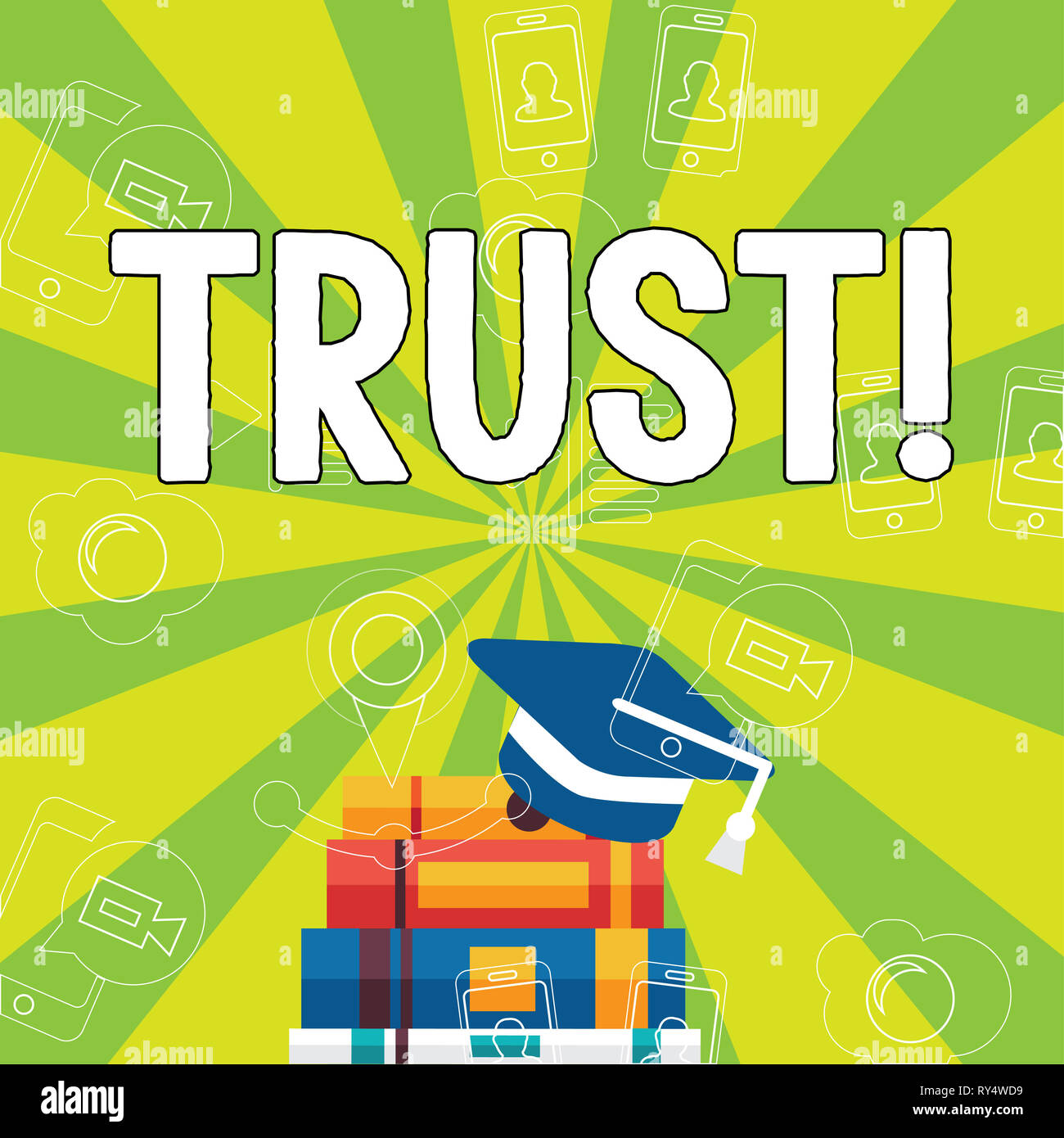 Writing note showing Trust. Business concept for Belief in the ...