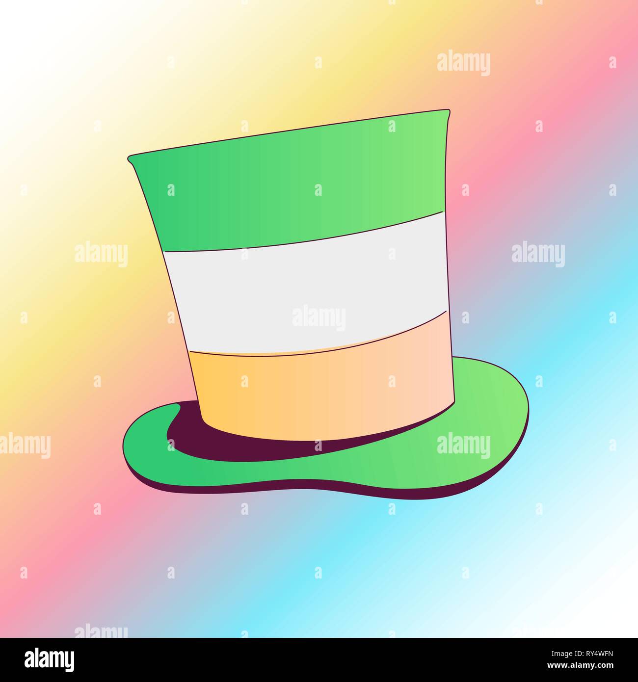 Saint Patricks Day Image Concept. Leprechaun Hat in Flag colors on a ...