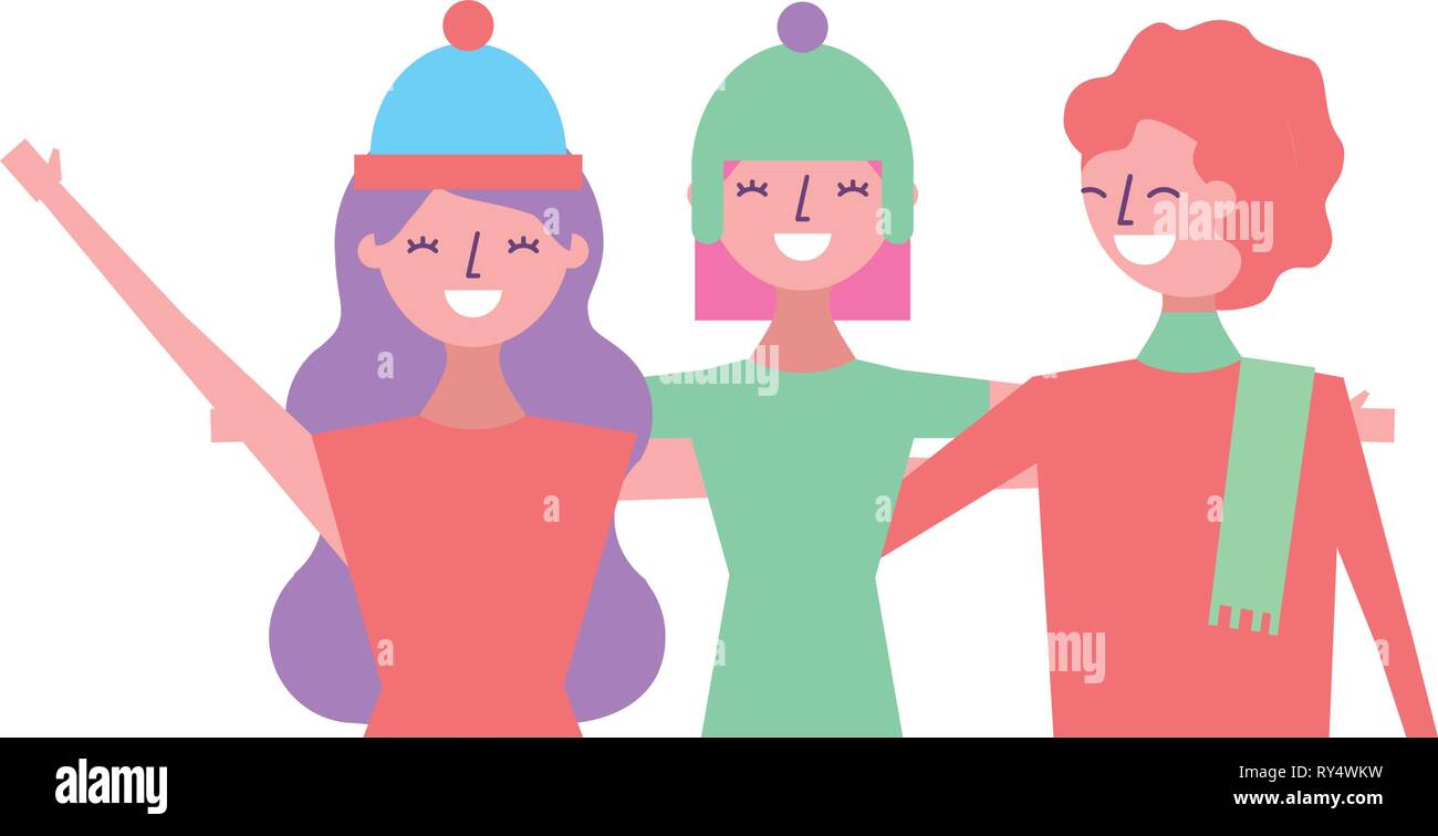 three women hugging friends Stock Vector Image & Art - Alamy