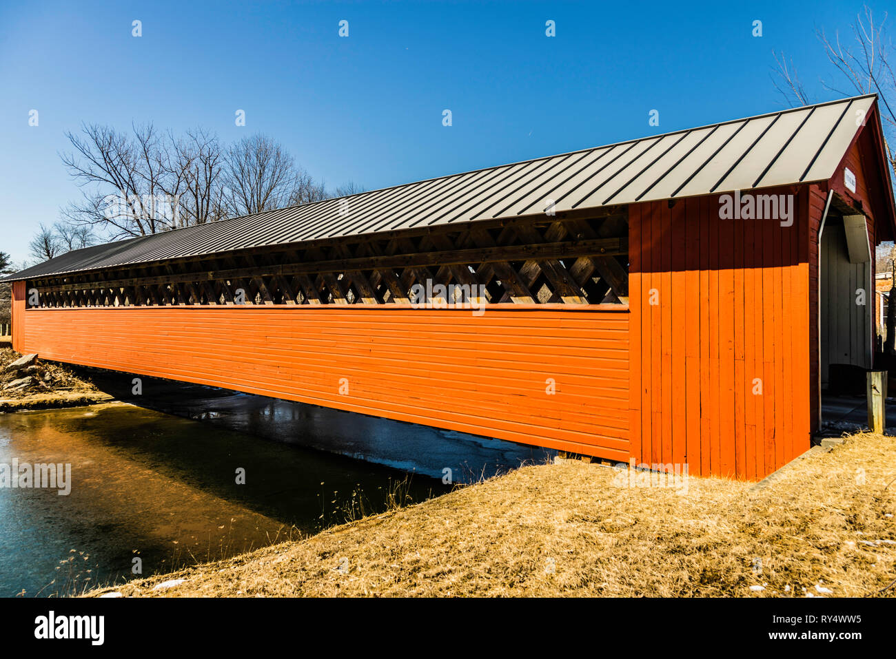 Paper Mill Village Bridge Bennington, Vermont, USA Stock Photo - Alamy