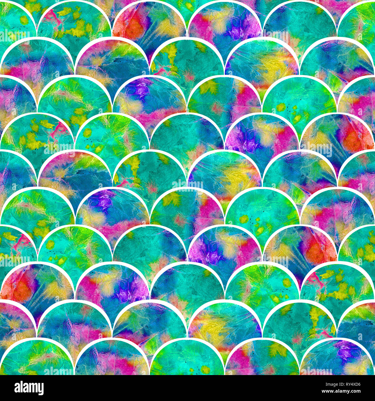 Watercolor mermaid pattern hi-res stock photography and images - Alamy