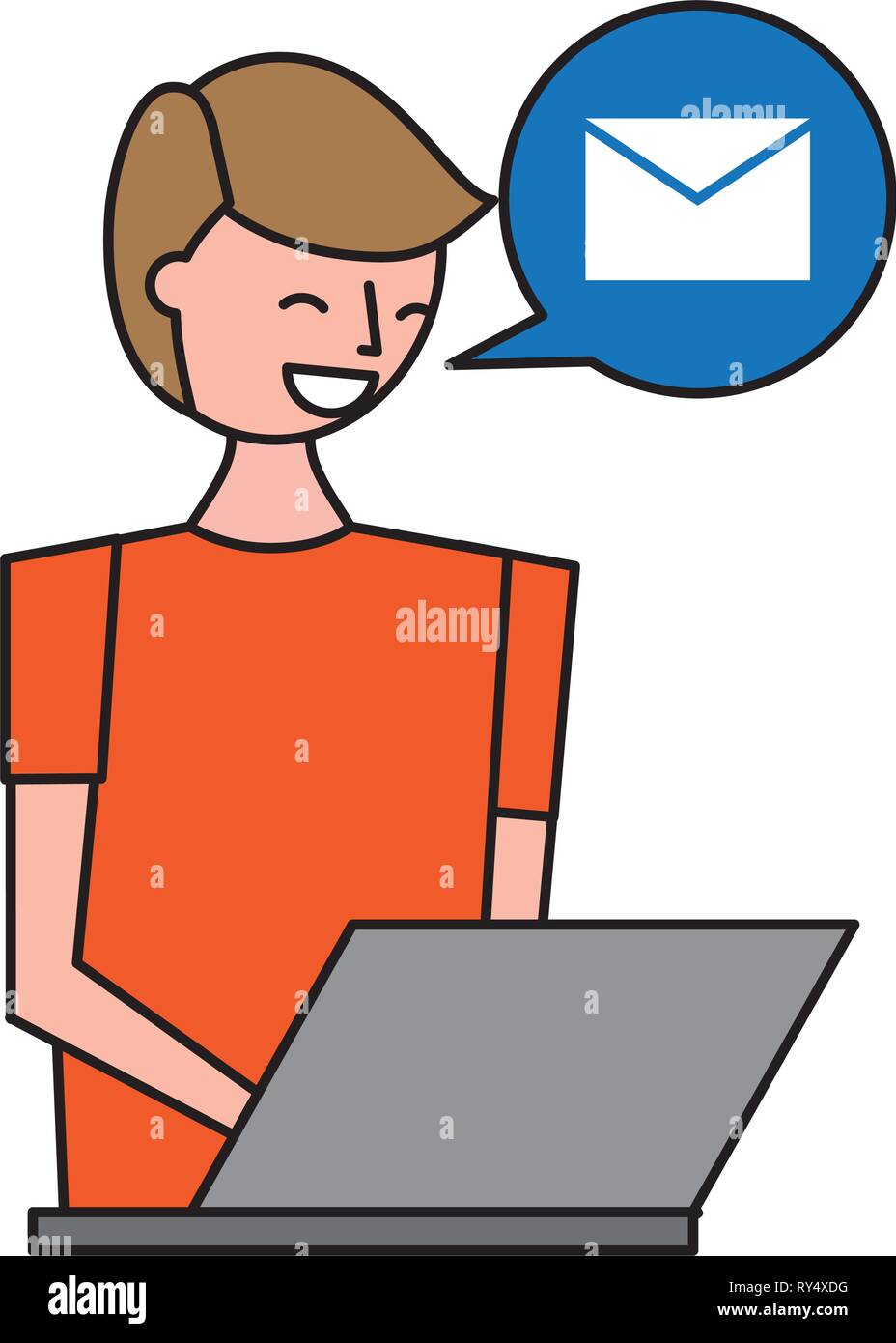 Man receiving a letter Stock Vector Images - Alamy