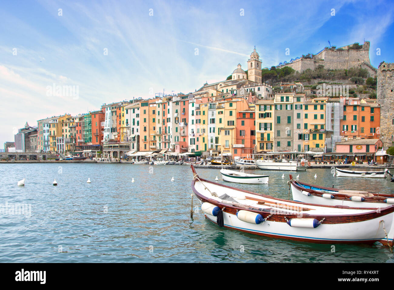 At Portovenere, Italy - On 30/03/2018 - Landscape of Portovenere harbor ...