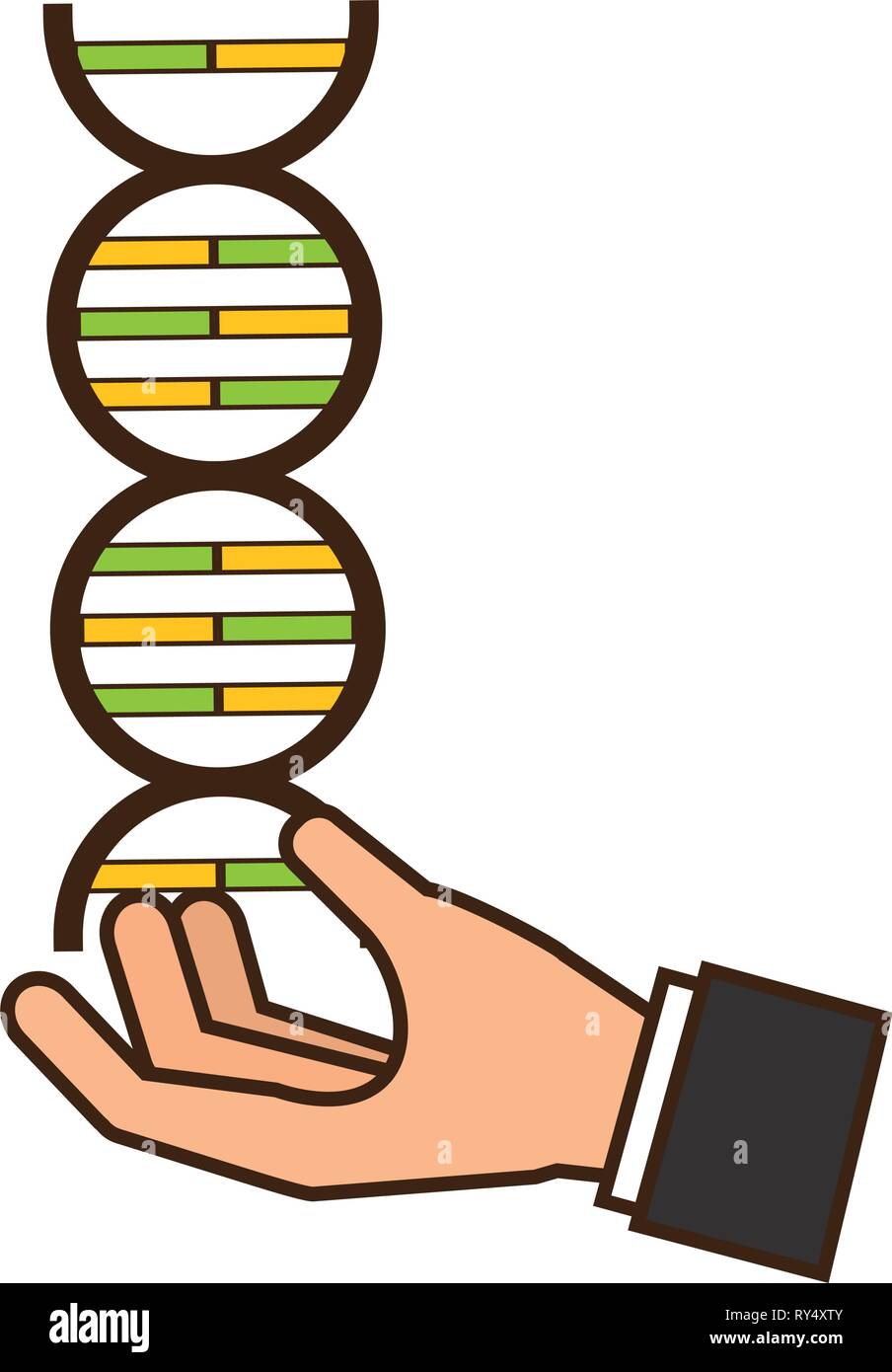 Dna hand helix Stock Vector Images - Alamy