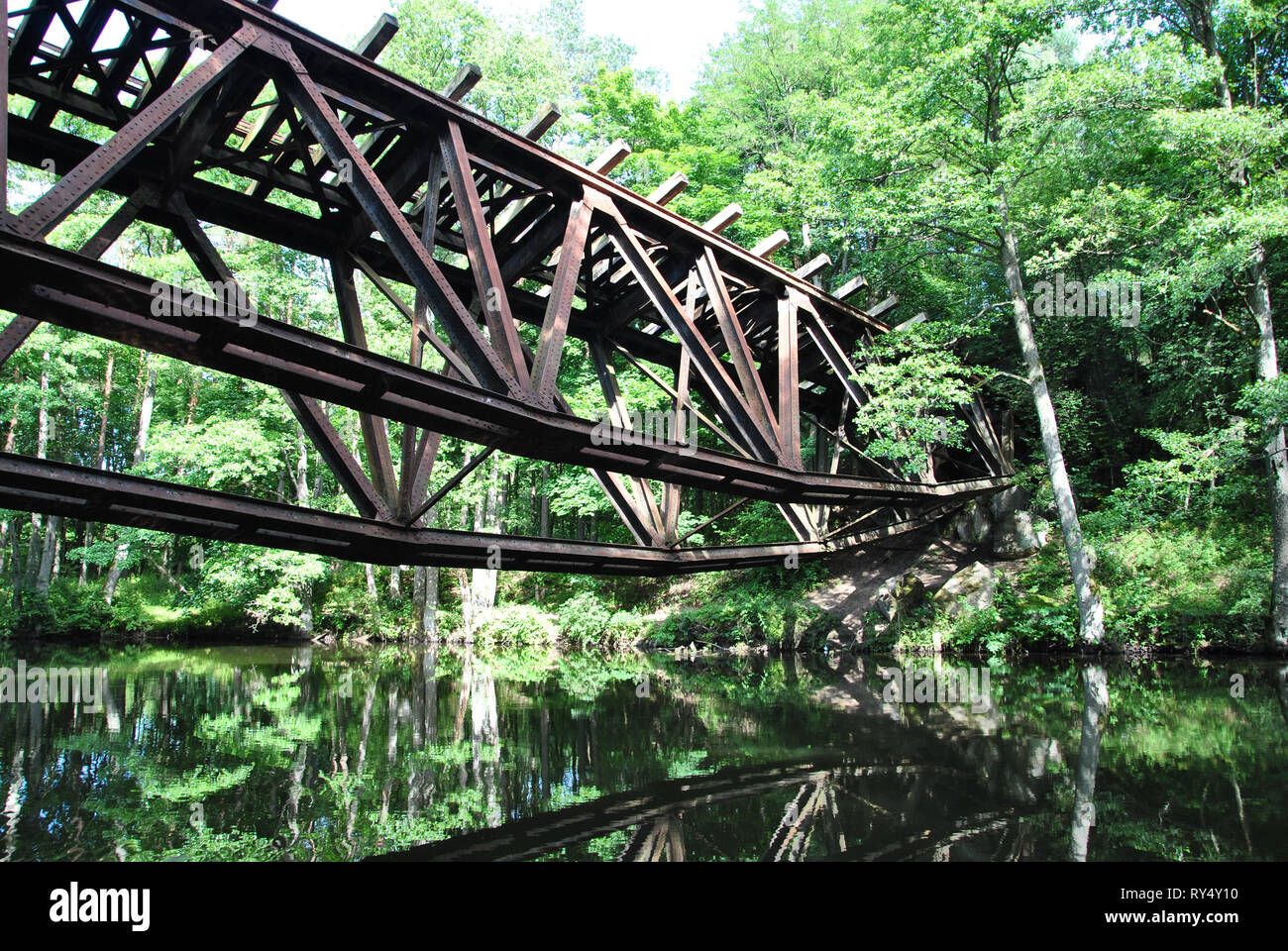 Bridge over the river was planted during the war Stock Photo - Alamy