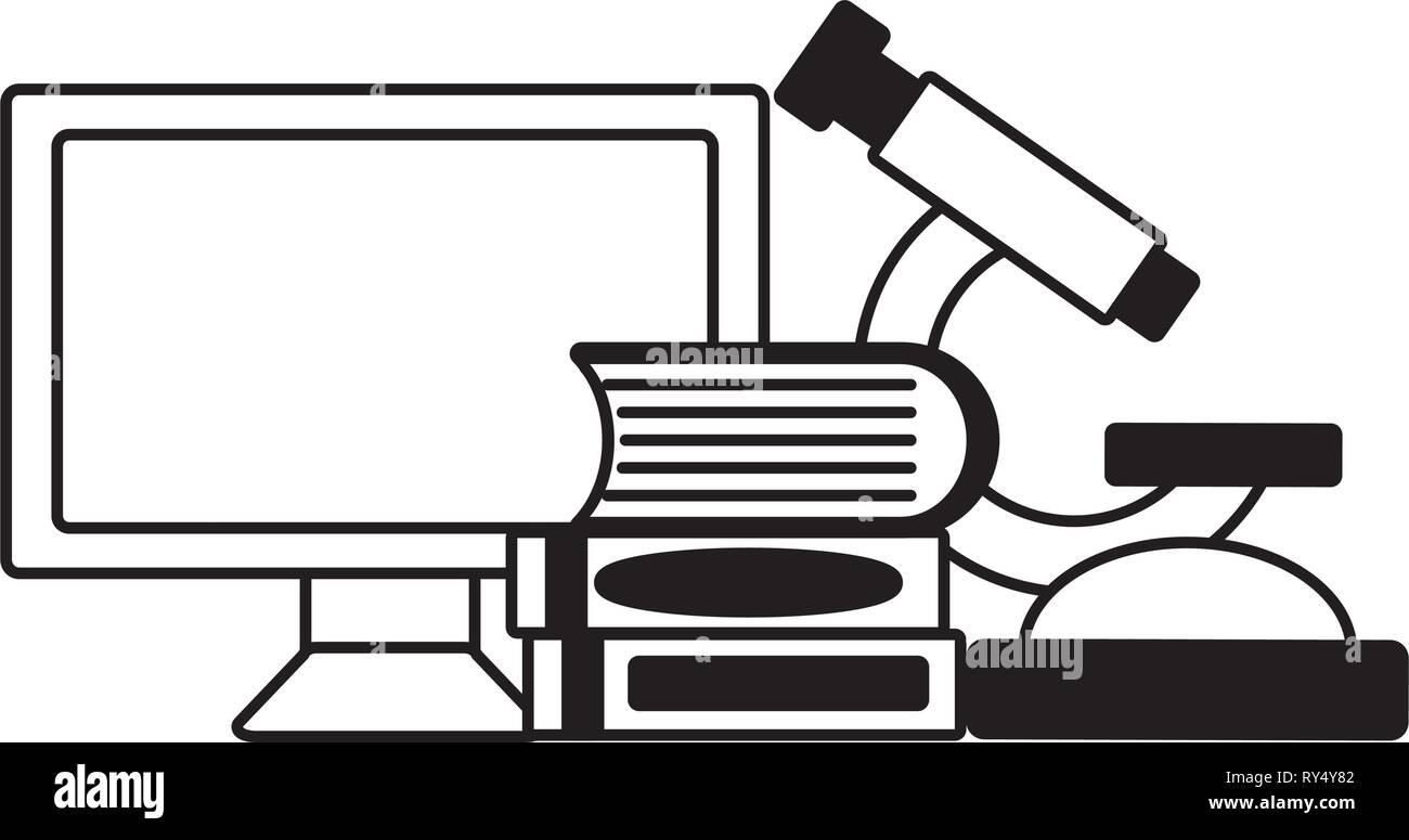 computer microscope laboratory science Stock Vector Image & Art - Alamy
