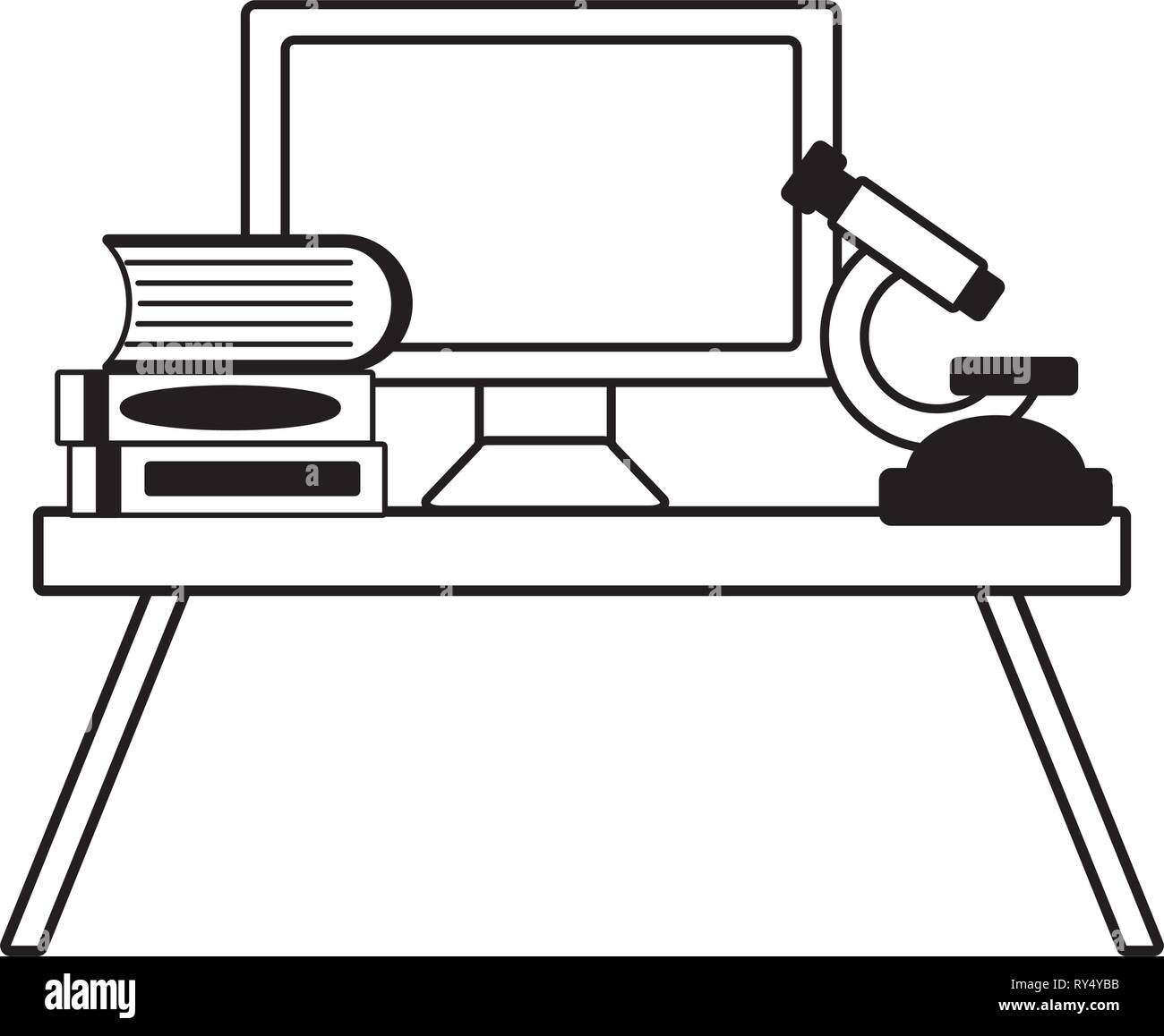 computer microscope books laboratory science Stock Vector Image & Art ...