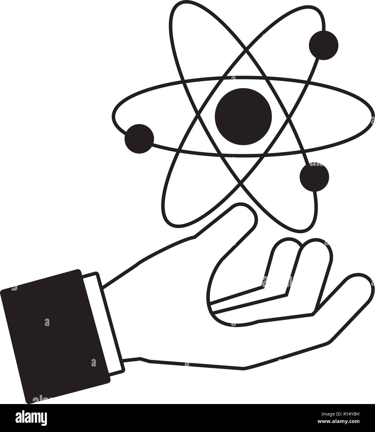 hand holding molecule atom Stock Vector Image & Art - Alamy