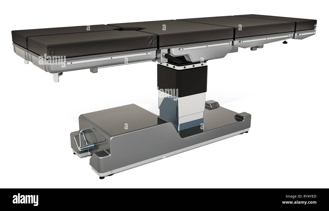 Operating table, 3D rendering isolated on white background Stock Photo ...