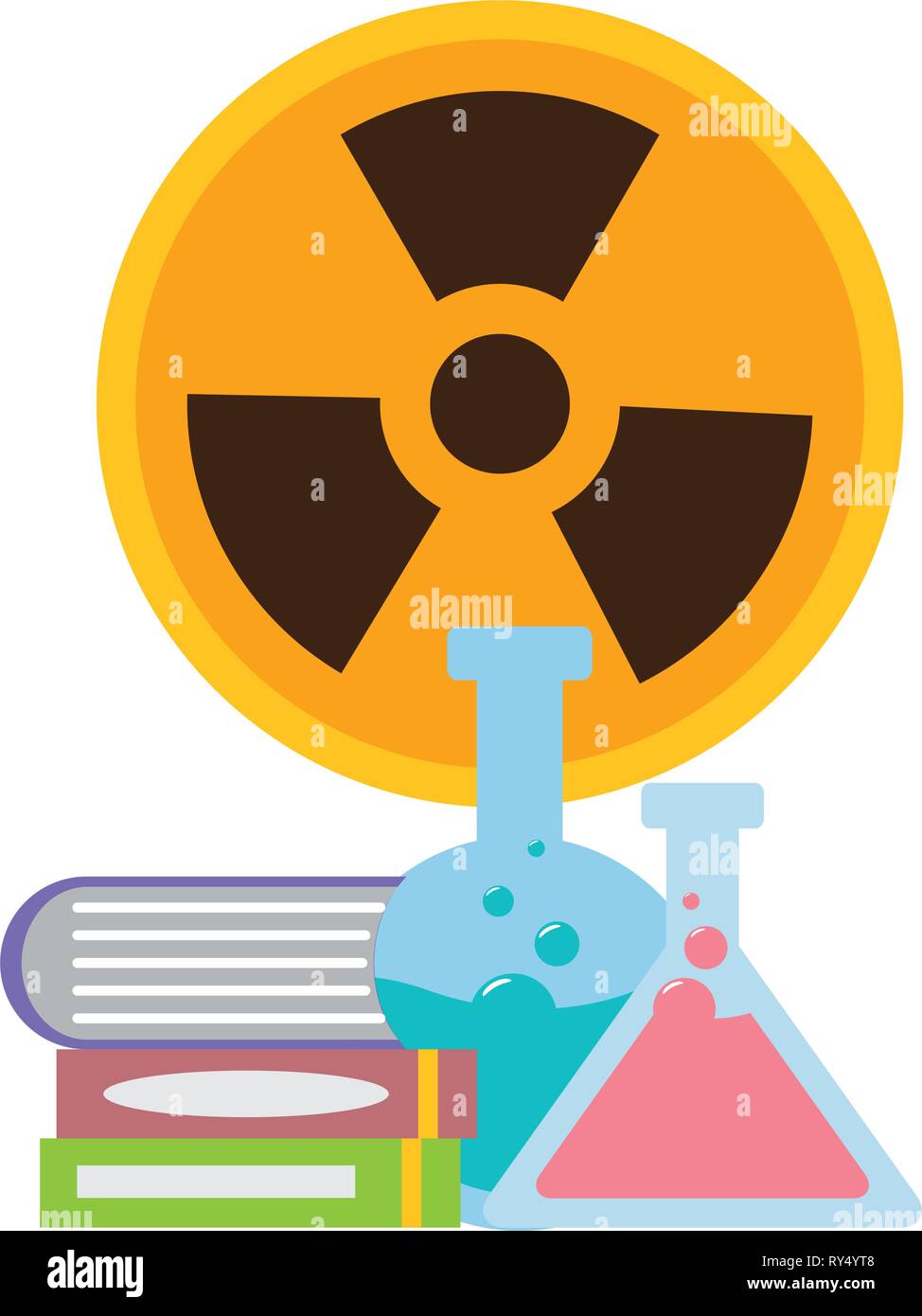 flasks books radiation sign Stock Vector Image & Art - Alamy
