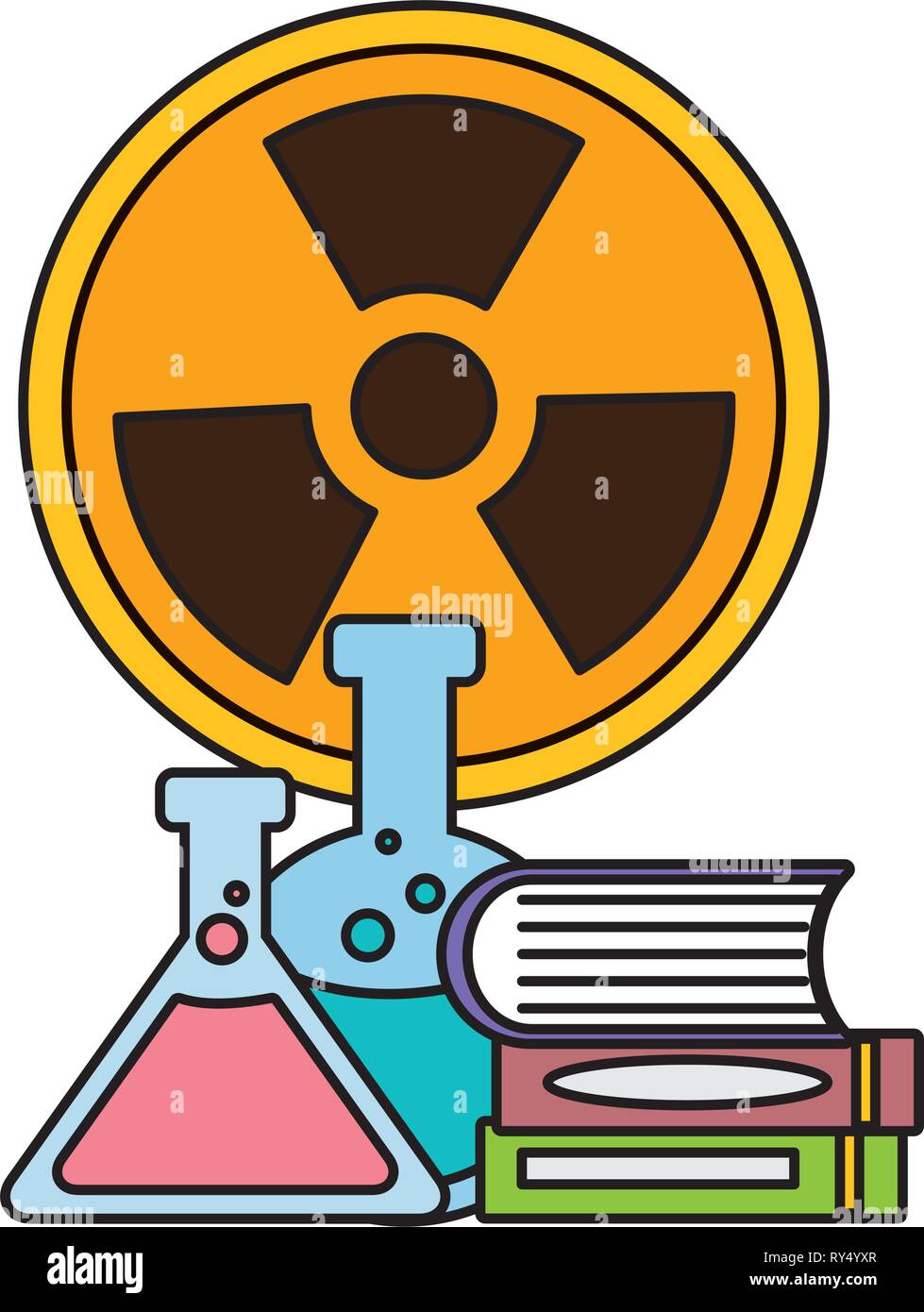 flasks books radiation sign Stock Vector Image & Art - Alamy