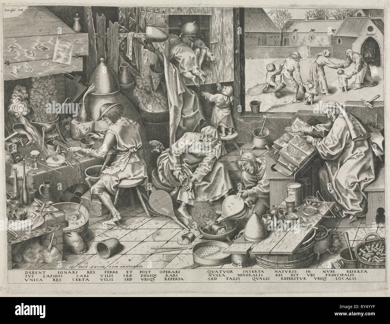 Alchemist. Philip Galle (Flemish, 1537-1612), after Pieter Bruegel ...