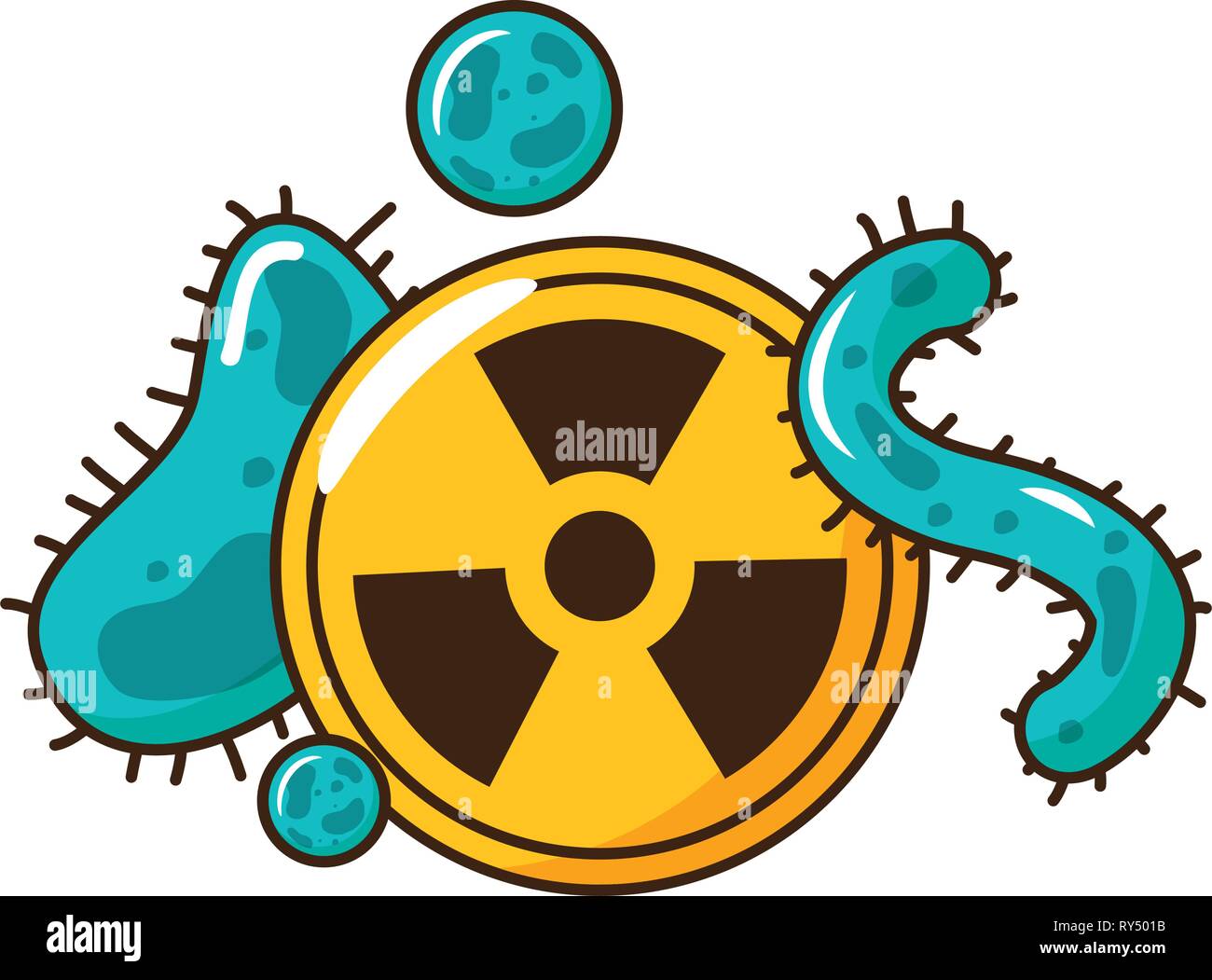 bacteria cells and radiation Stock Vector Image & Art - Alamy
