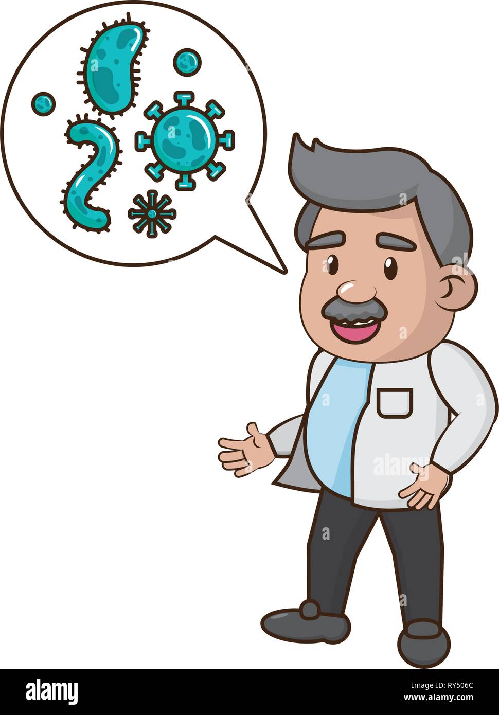 Male doctor analyzing scientific Stock Vector Images - Alamy