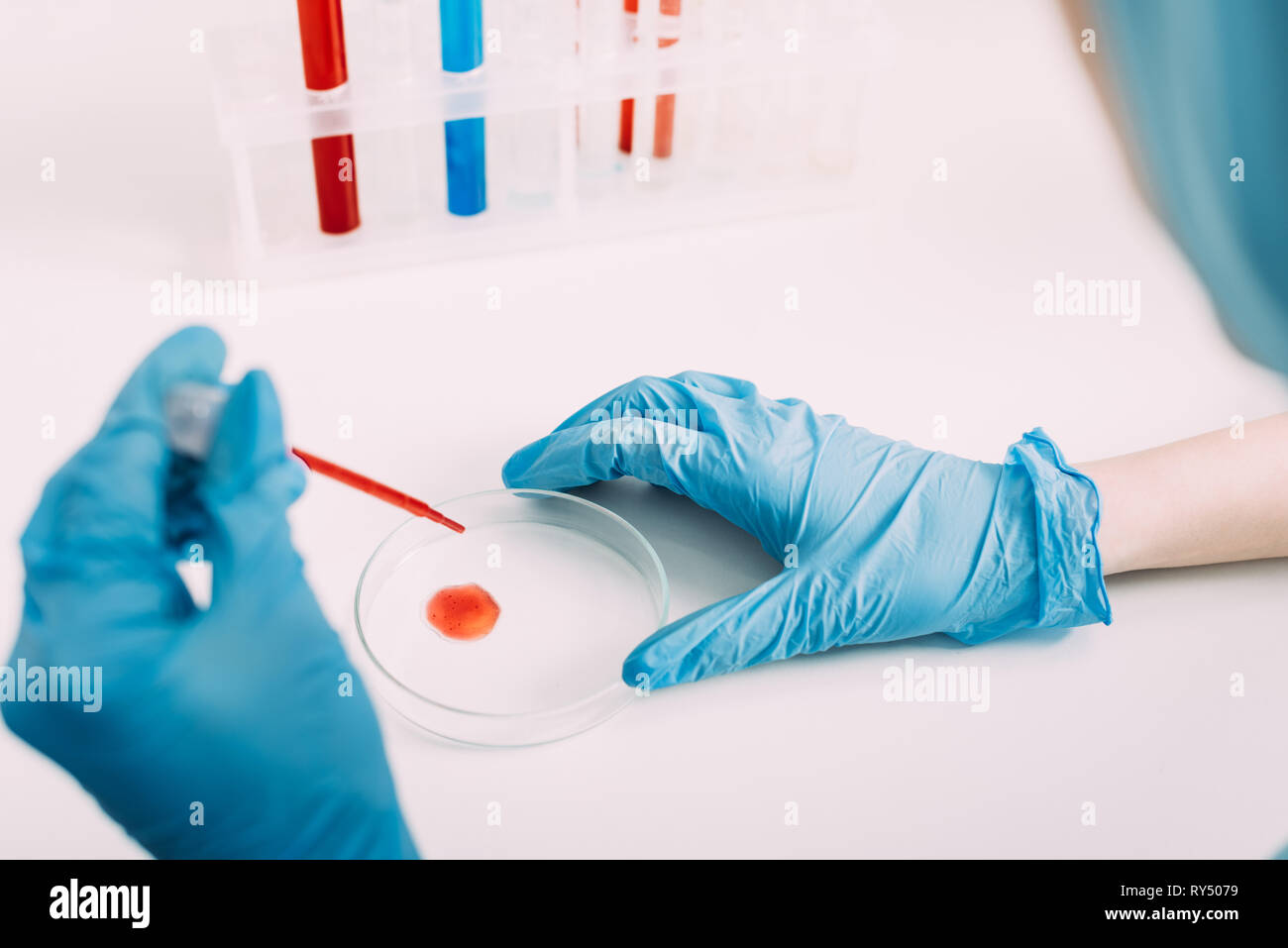 Young lab researcher doing laboratory hi-res stock photography and ...