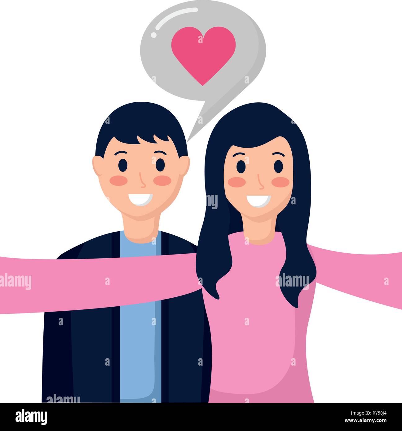 Photo two happy people Stock Vector Images - Alamy