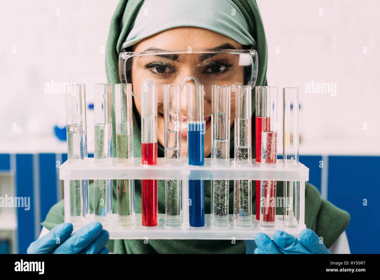 Female muslim scientist smiling camera hi-res stock photography and ...