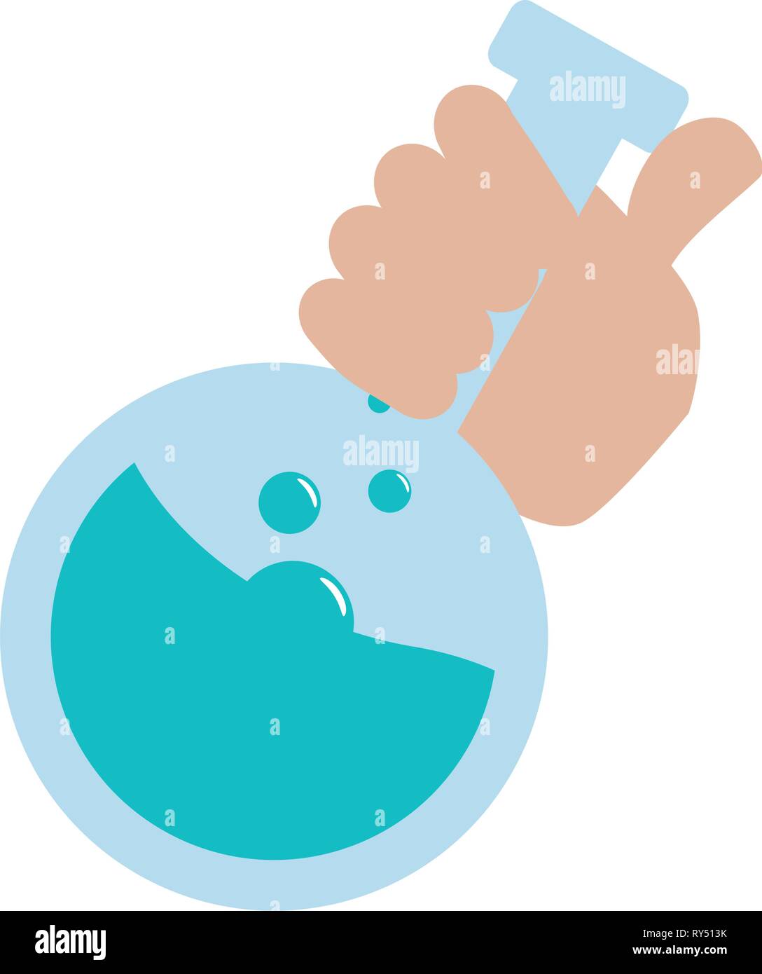 Scientist holding liquid flask Stock Vector Images - Alamy