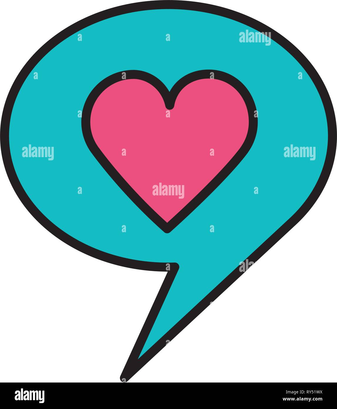 love heart speech bubble Stock Vector Image & Art - Alamy