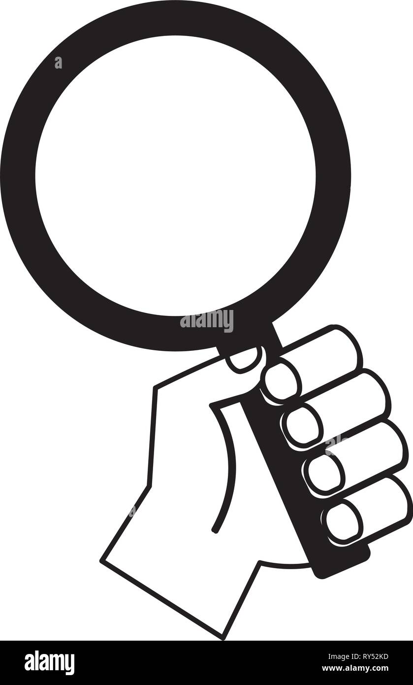 Hand holding magnifier handle Stock Vector Images - Alamy