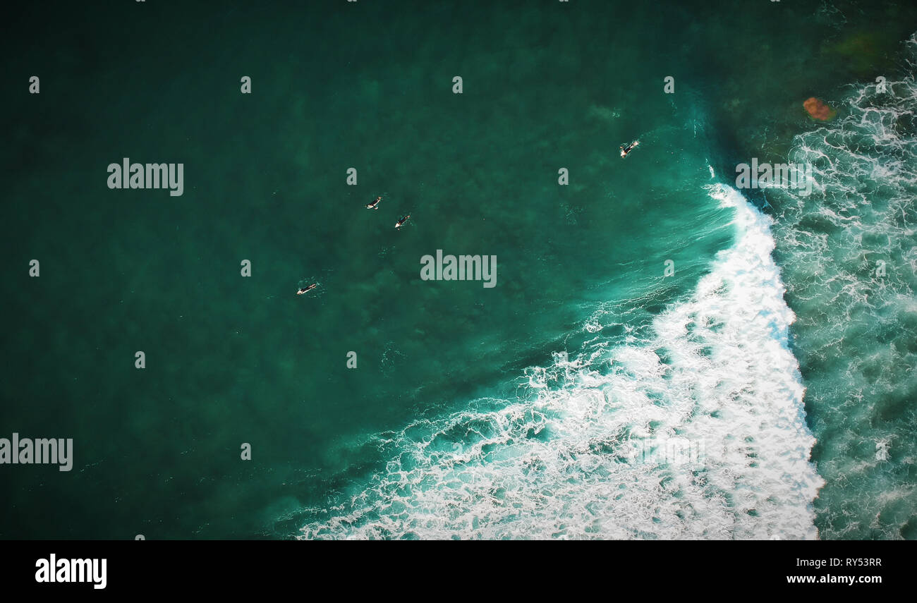 Aerial view from a surfer in a Surf Spot. Drone photo Stock Photo - Alamy