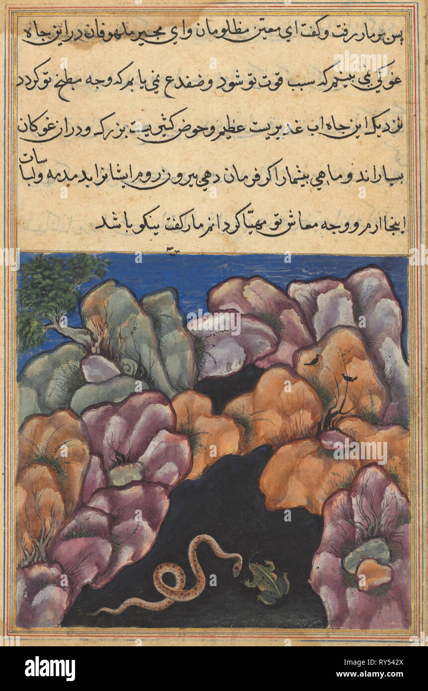 Page from Tales of a Parrot (Tuti-nama): Twenty-sixth night: The snake ...