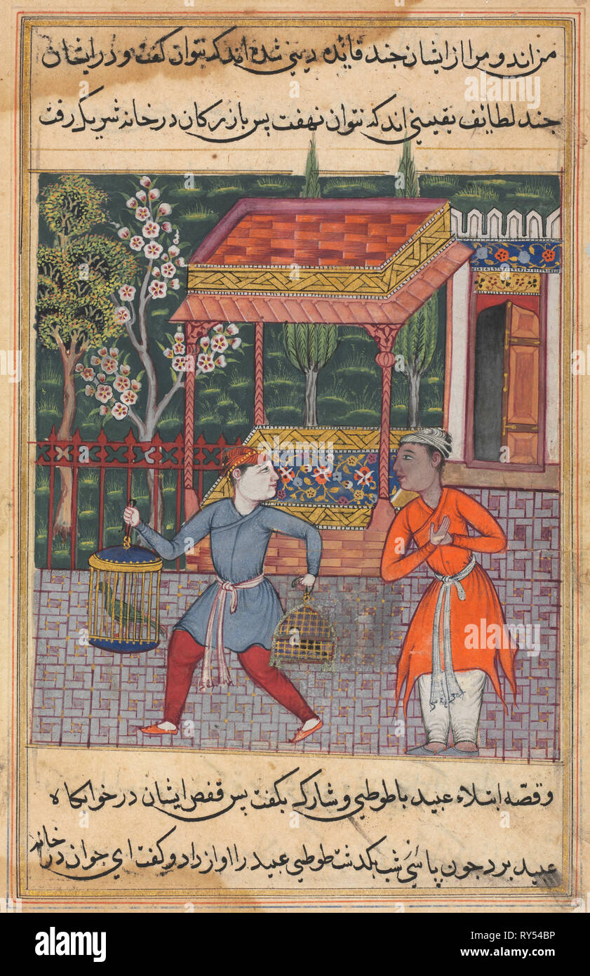 Page from Tales of a Parrot (Tuti-nama): Forty-second night: The ...