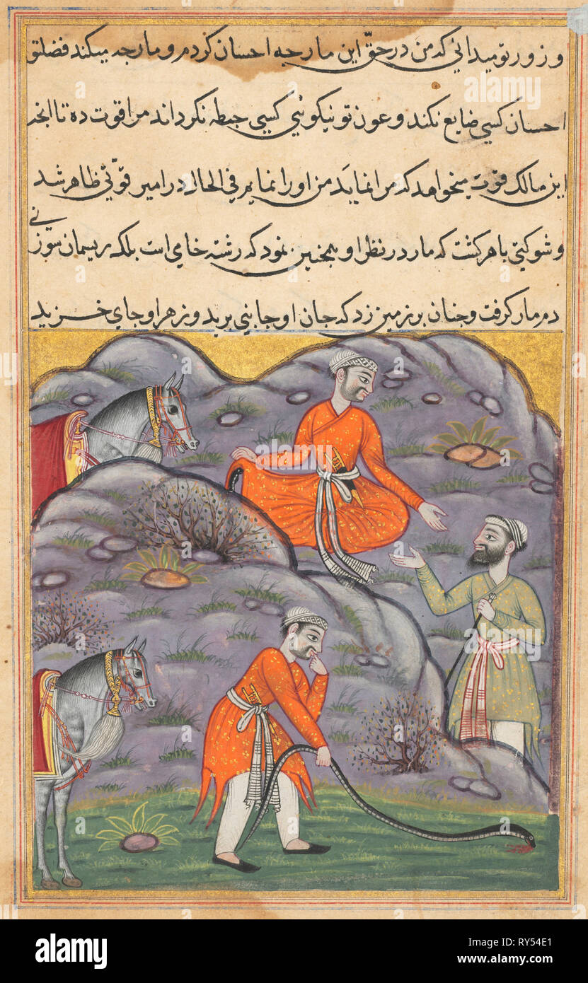 Page from Tales of a Parrot (Tuti-nama): Forty-fifth night: The Amir ...