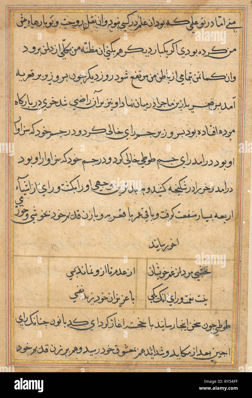Page from Tales of a Parrot (Tuti-nama): text page, c. 1560. India ...