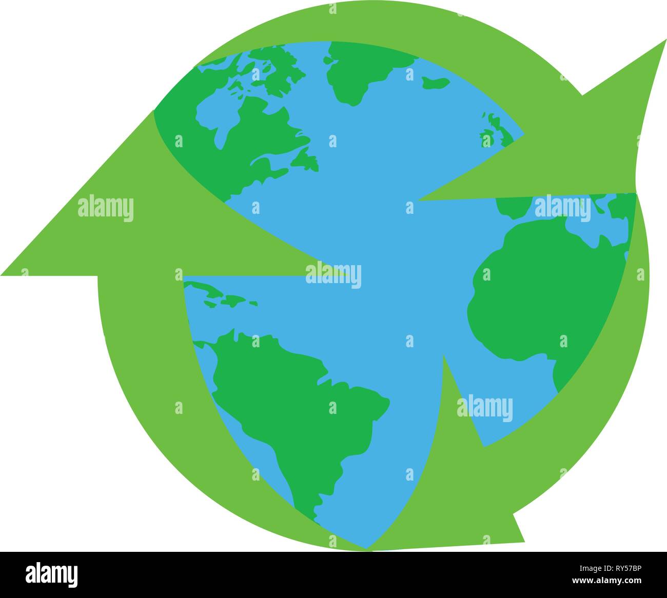 Recycling symbol around the earth planet Stock Vector Image & Art - Alamy
