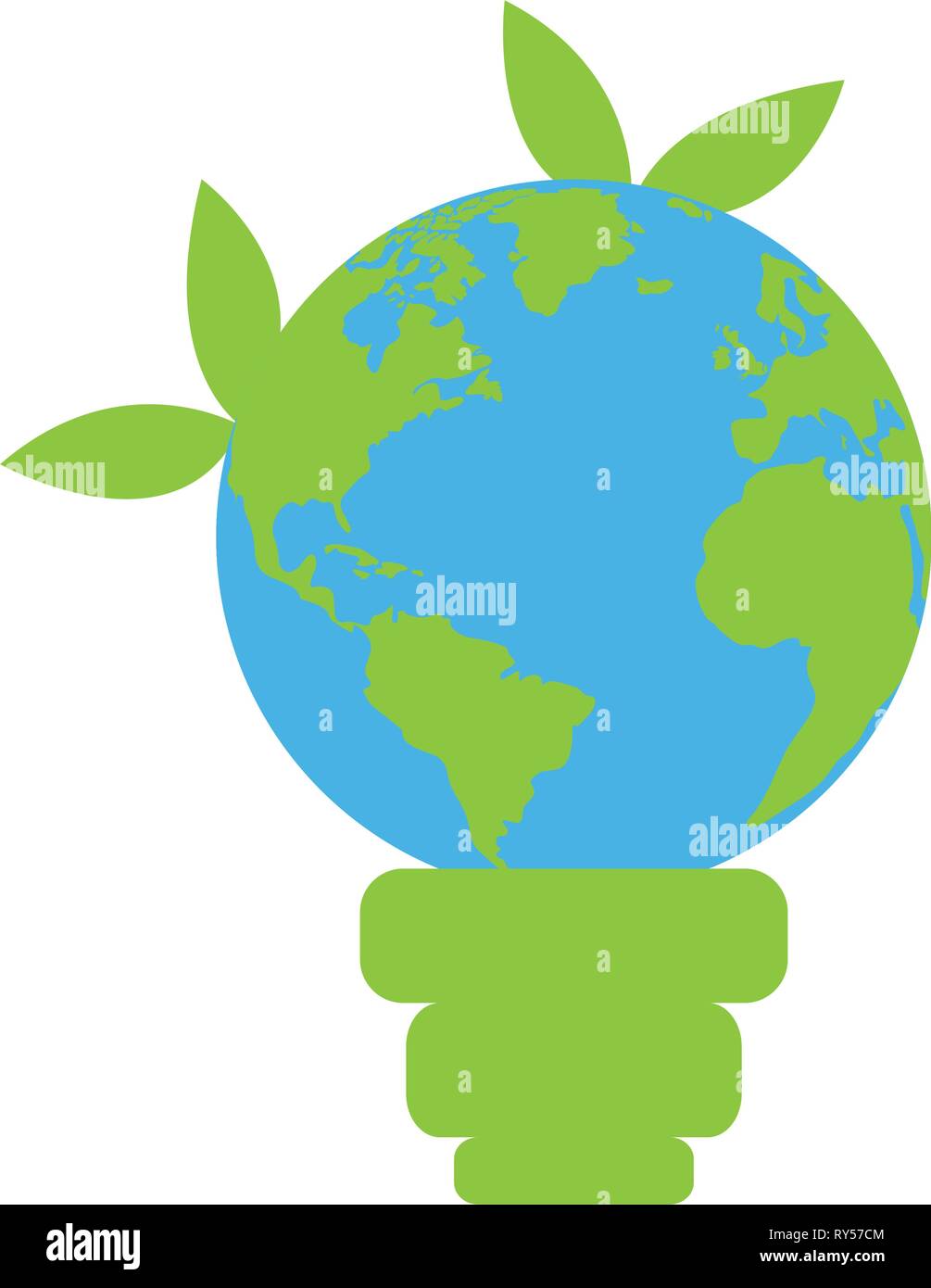 Lightbulb with a earth planet Stock Vector Image & Art - Alamy