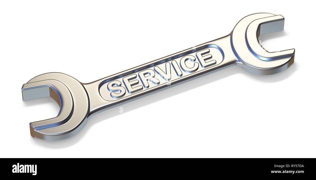 Service wrench tool 3D render illustration isolated on white background ...
