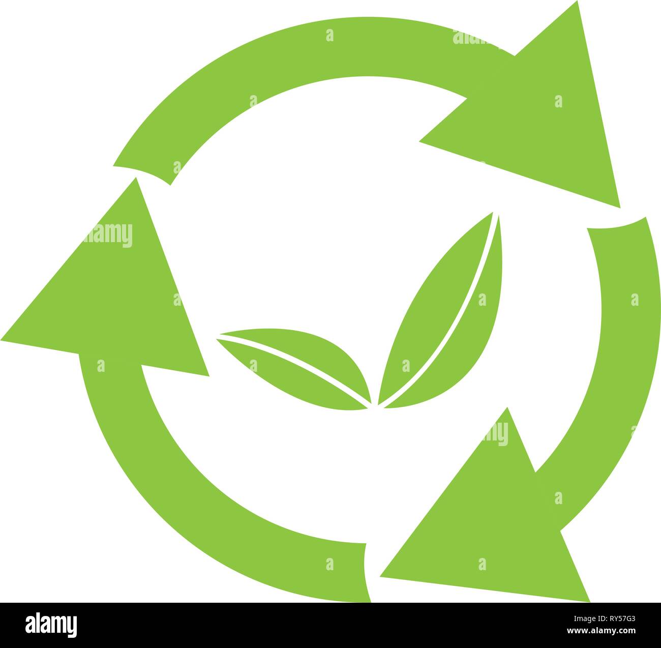 Recycling symbol around the leaves Stock Vector Image & Art - Alamy