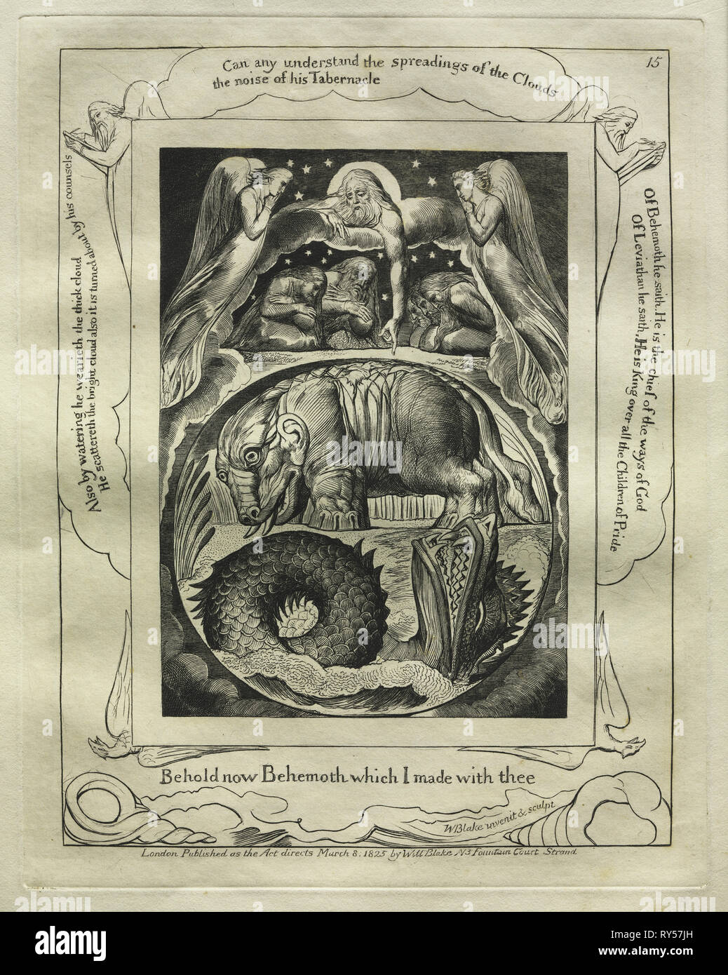The Book of Job: Pl. 15, Behold now Behemoth which I made with thee ...