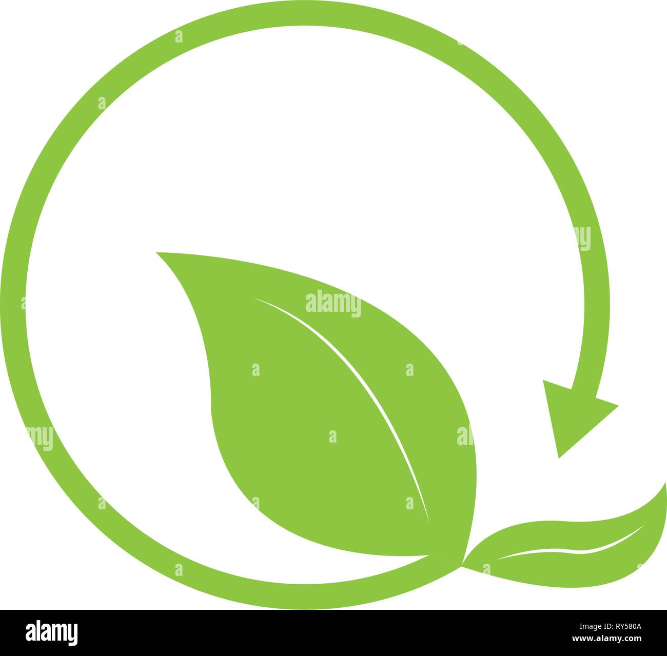 Isolated leaves with circular arrow Stock Vector Image & Art - Alamy