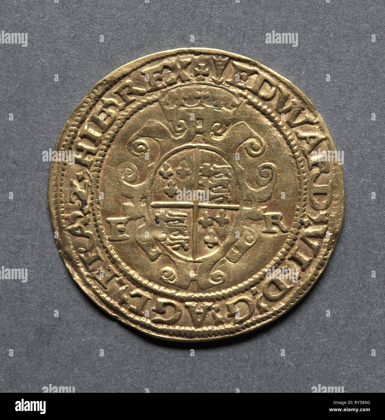 Half Sovereign (reverse), 1549-1550. England, Edward VI, 1547-1553 ...