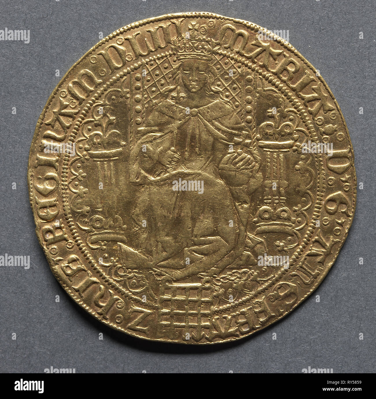 Sovereign, 1553. England, Mary, 1553-1554. Gold Stock Photo - Alamy