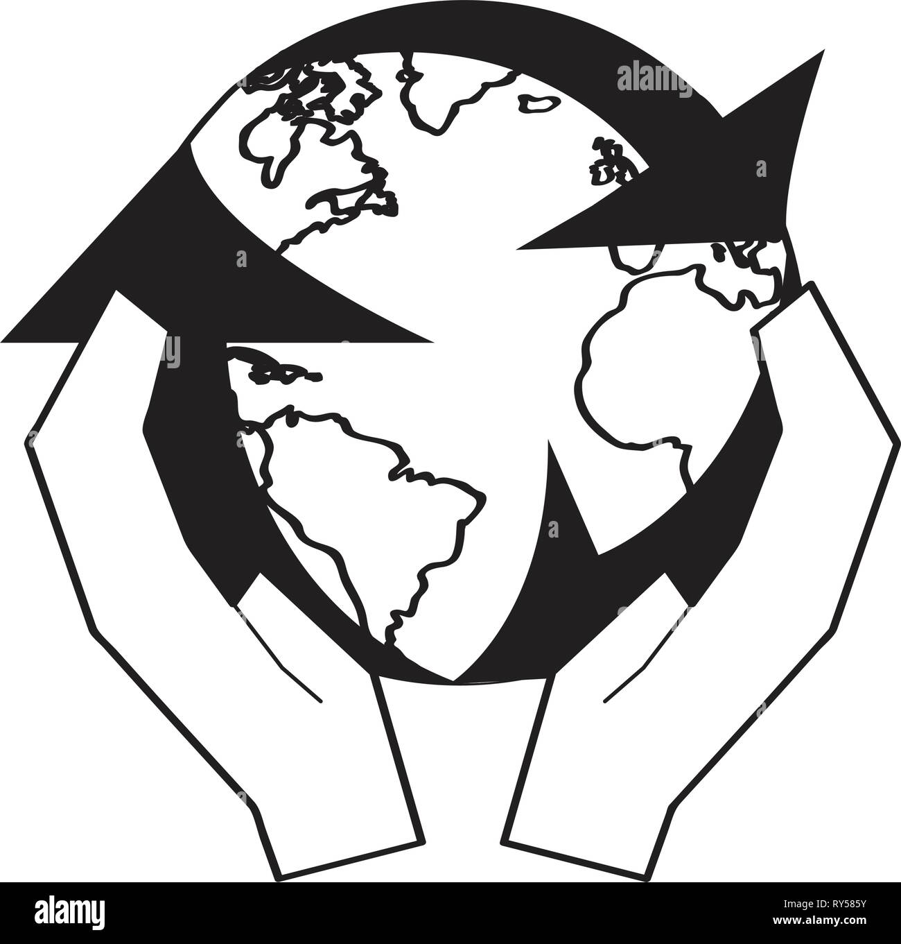 Recycling symbol silhouette hi-res stock photography and images - Alamy